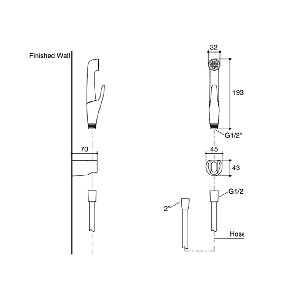 สายชำระ KOHLER รุ่น K-77364X-AF สีทอง - Homeceramics