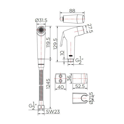 สายชำระ KARAT รุ่น KA-17-321-50 สีโครเมียม - Homeceramics